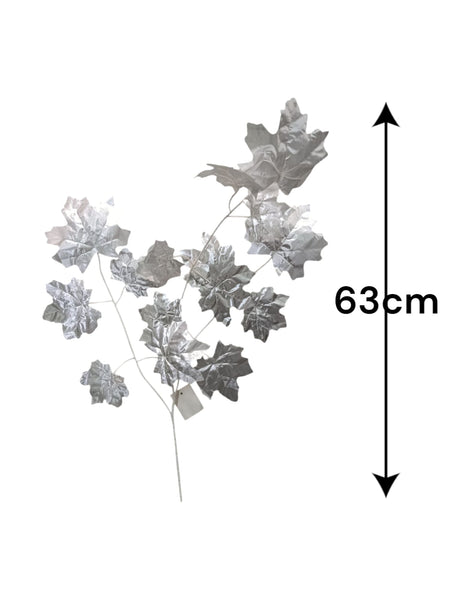 Rama Hojas de Otoño Plateada 63cm – Mapalu Store
